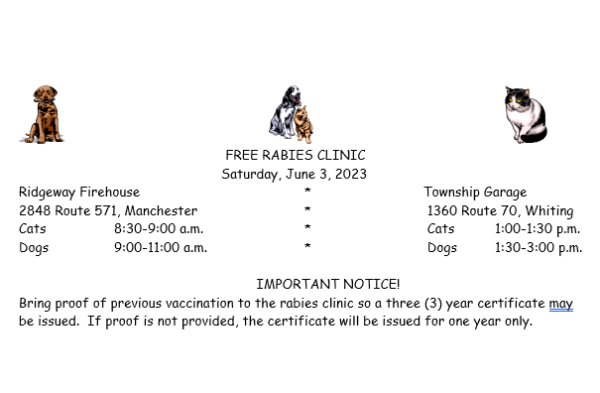 Free Rabies Clinic Information – Manchester Township